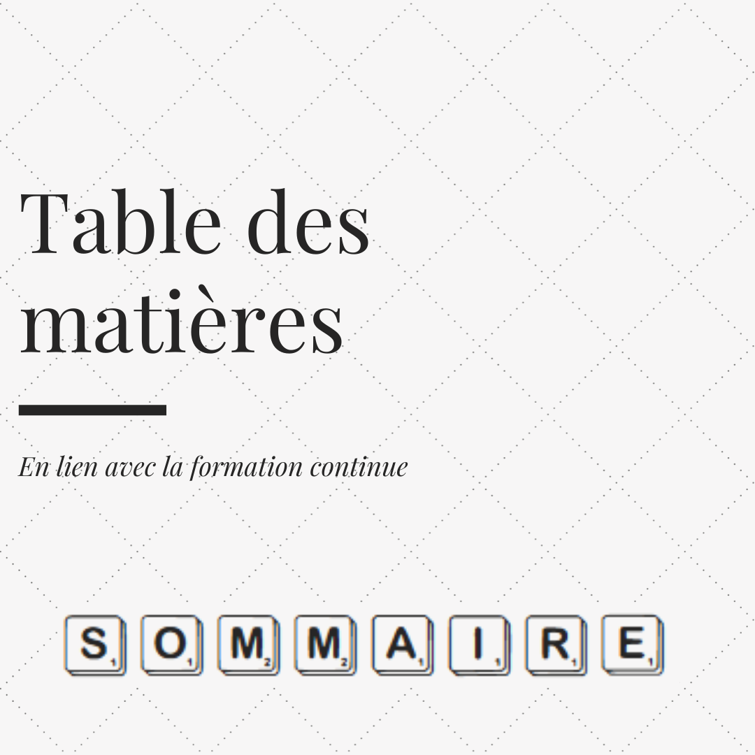 Créer une table des matières sur Word | Optim'hum - E-Learning